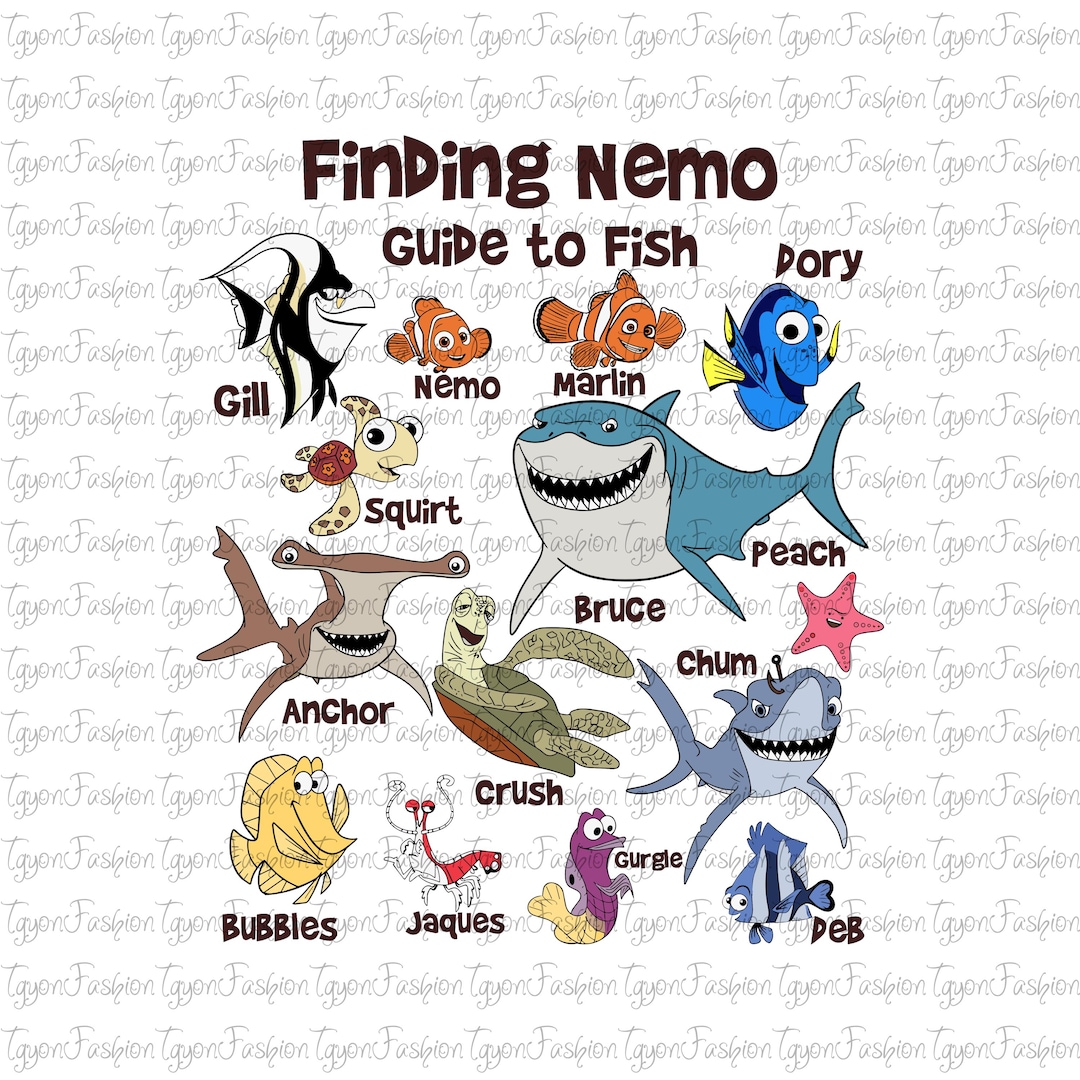 Disney Finding Nemo Guide to Fish Png, Finding Nemo Matching Png ...