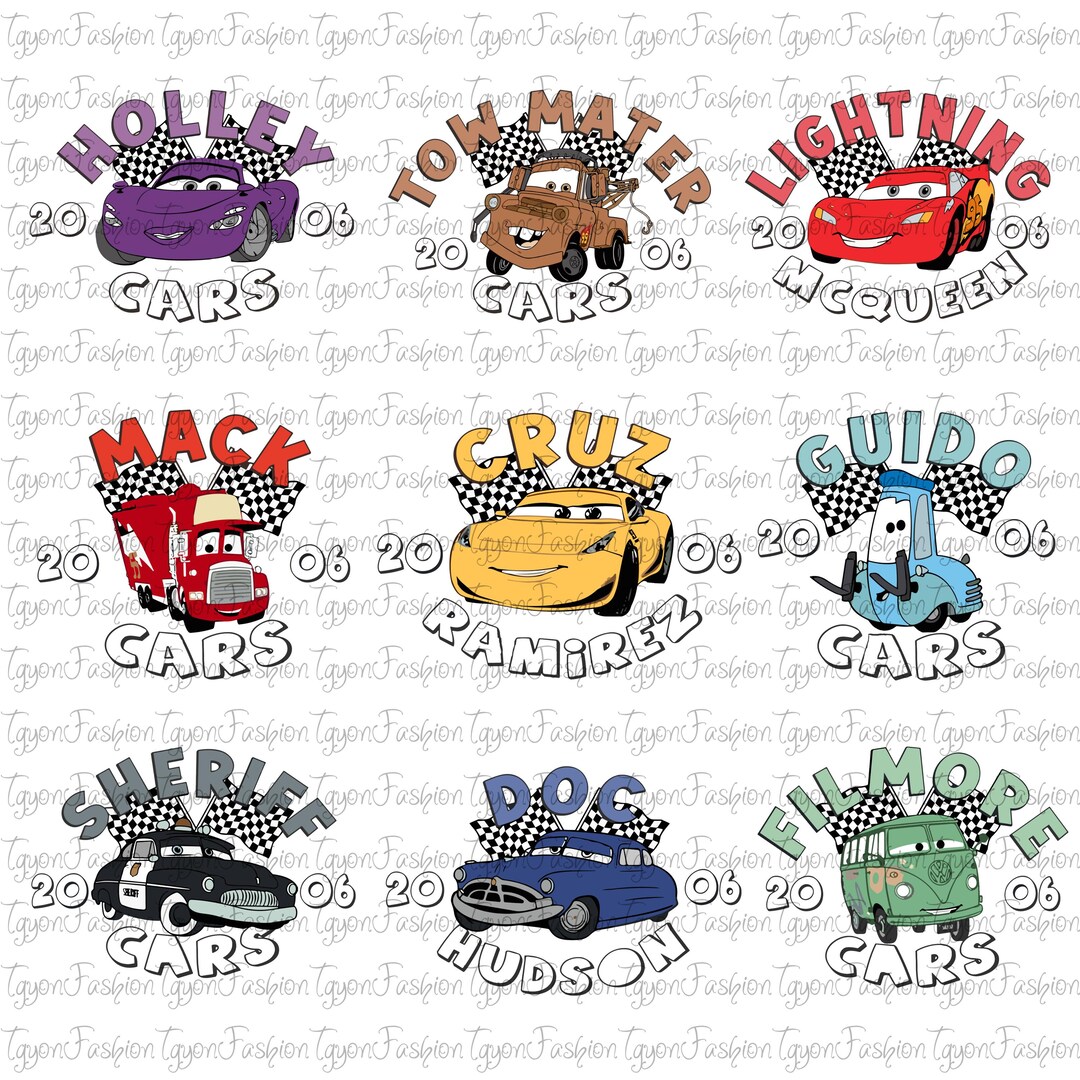 Disney Cars Friends Bundle Png, Pixar Lightening Mcqueen Png,mcqueen ...