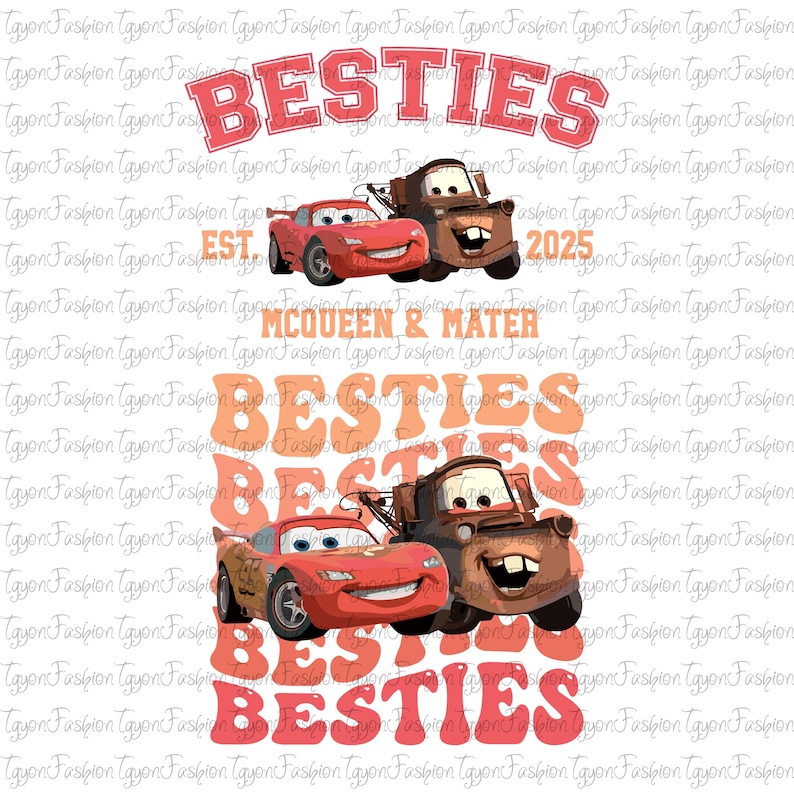 Disney Lightning Mcqueen & Mater Besties Png, Best Friends Png,mcqueen ...