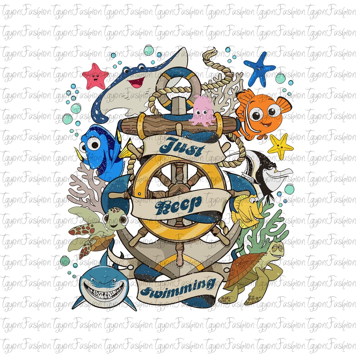 Disney Finding Nemo Just Keep Swimming Png, Finding Nemo Matching Png ...