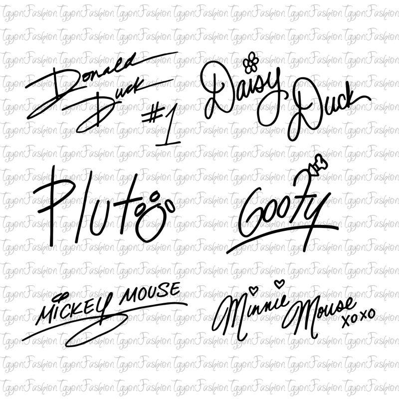 Mickey Signature - Etsy