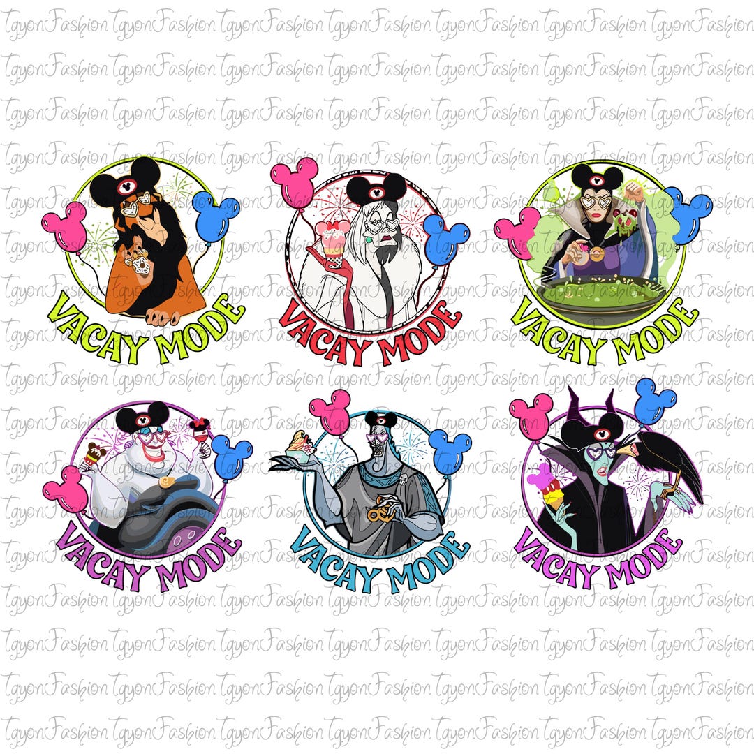 Disney Villains Vacay Mode Mickey Balloons Png, Disney Villains Png ...