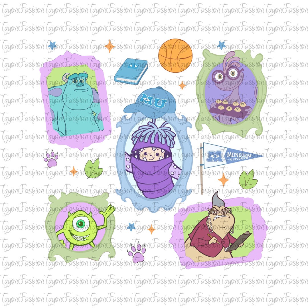 Disney Monsters Characters Coquette Bow Png, Disney Monsters Png ...