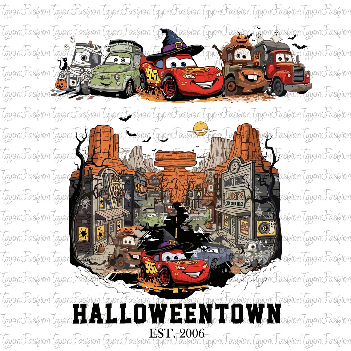 Disney Cars Mcqueen Halloween Png, Spooky Vibes Png, Trick or Treat Png ...