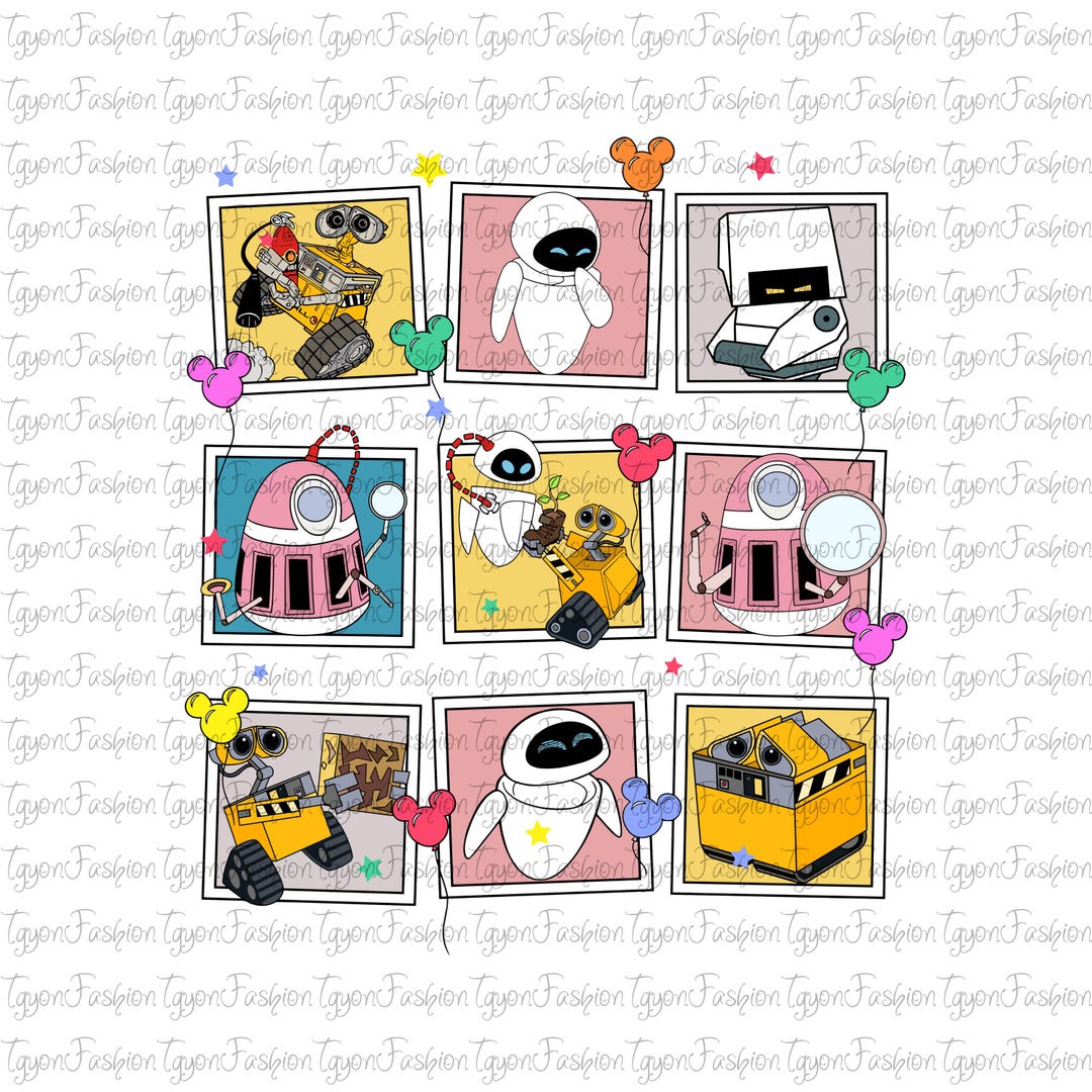 Disney Pixar Wall-e and Eve Characters Png, Wall-e and Eve Balloon Png ...