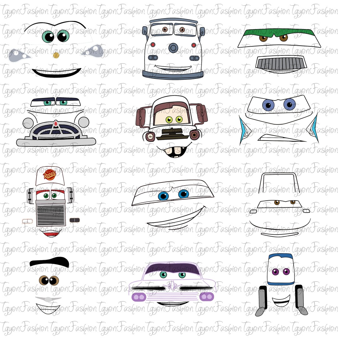 Disney Cars Face Friends Png, Pixar Lightening Mcqueen Png, Mcqueen ...