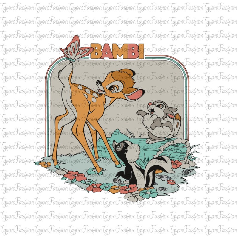 Disney Bambi Movie Retro Group Png, Disney Cute Bambi Png, Disney Bambi ...