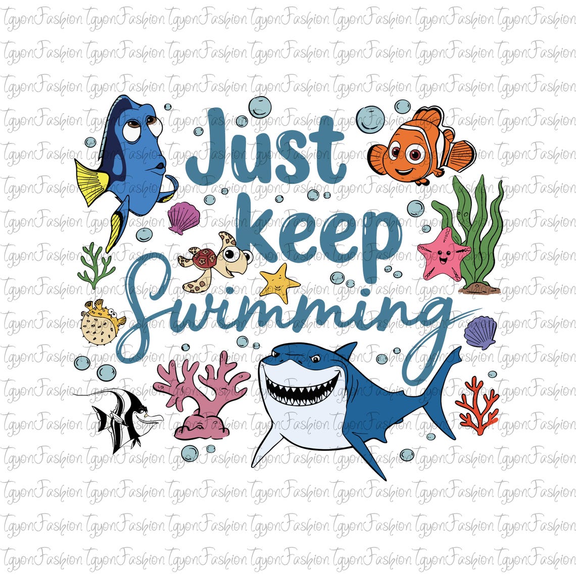 Disney Finding Nemo Just Keep Swimming Png, Finding Nemo Matching Png ...