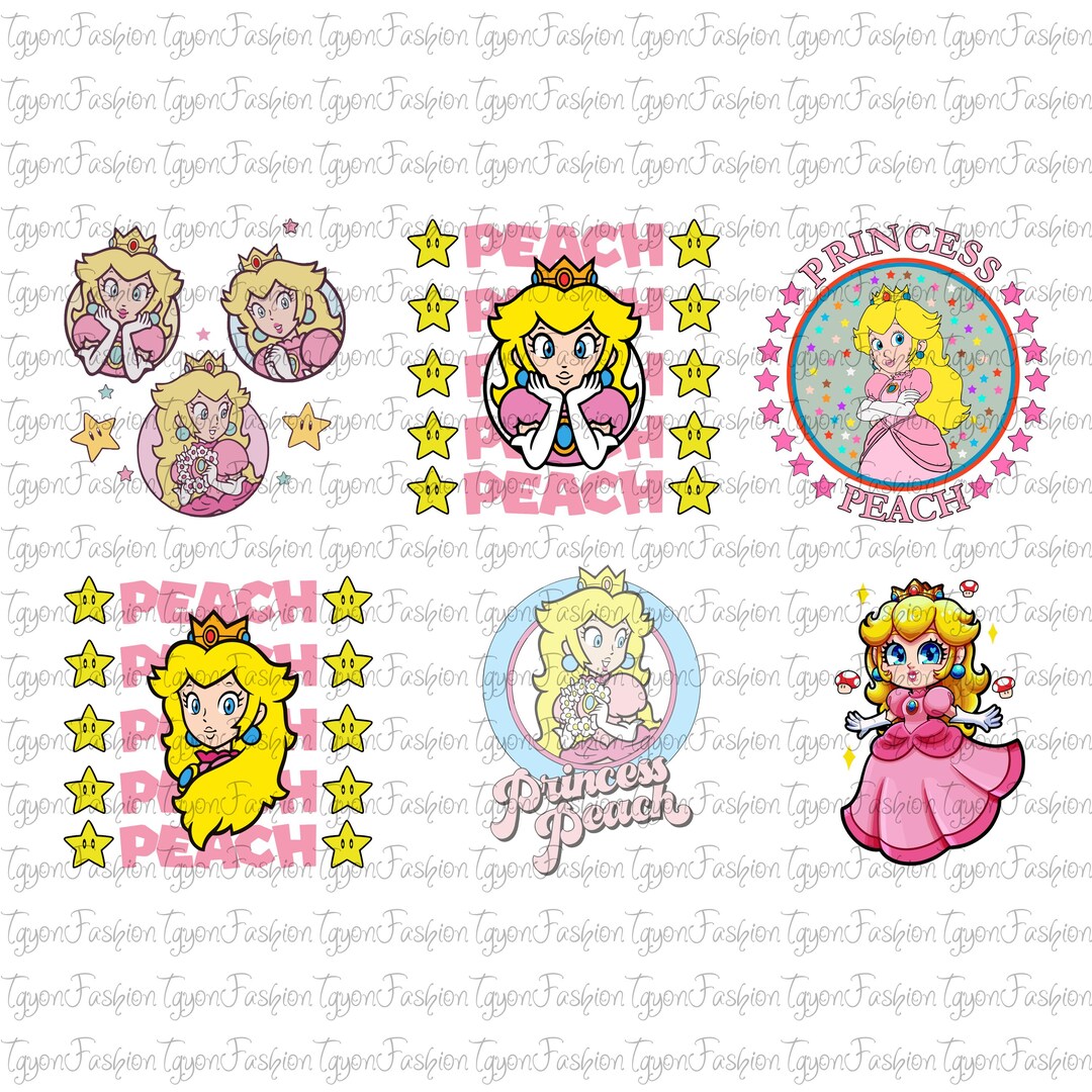 Princess Peach Mario Bundle Png, Super Mario Birthday Png, Super Mario ...