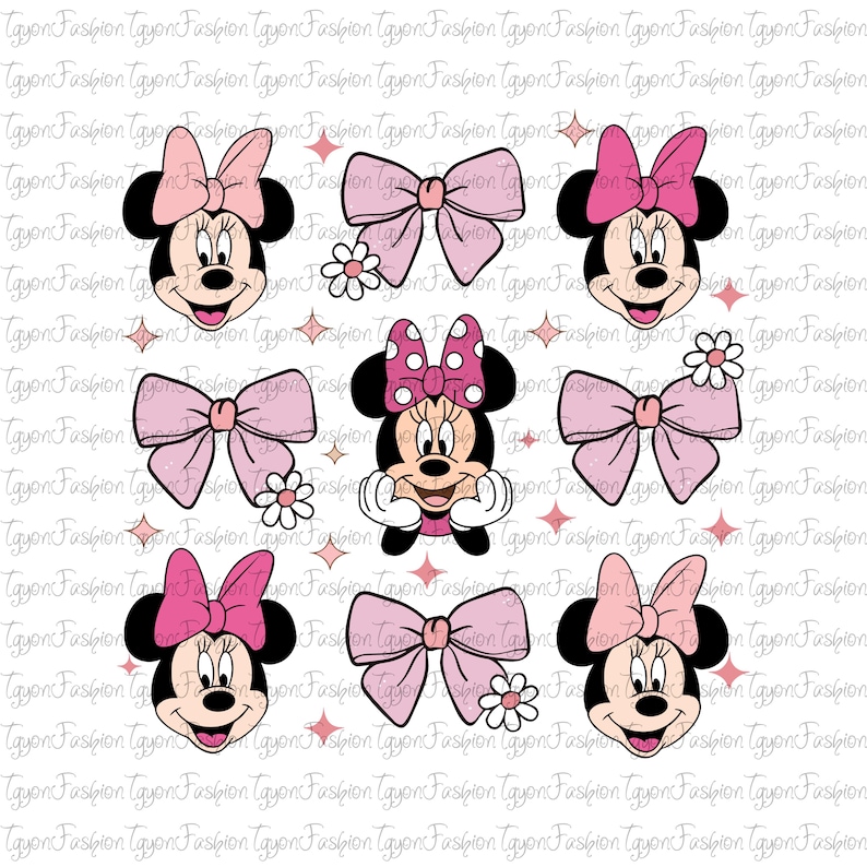 Disney Minnie Coquette Pink Bow Png, Mickey Coquette Bow Png, Mickey ...