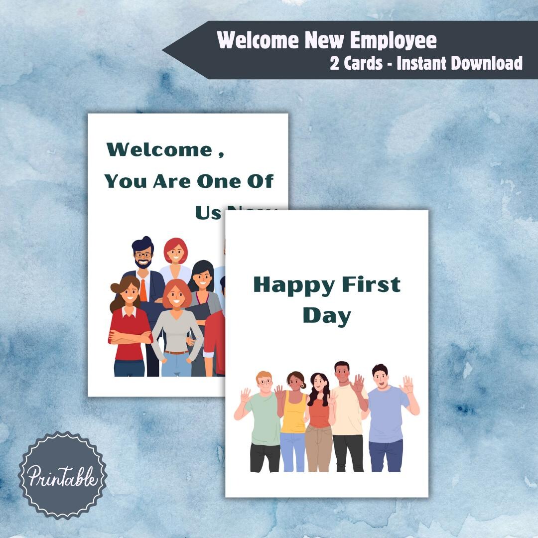 New Employee Welcome Cards | Printable Office Gift - Etsy UK