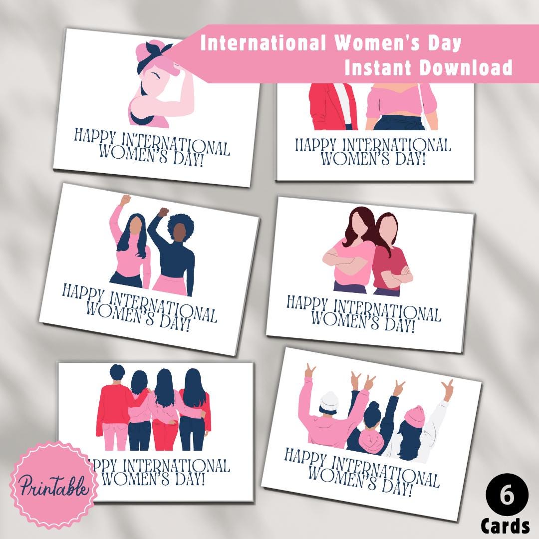 International Women’s Day Printable Card Set | 6 Digital Cards - Etsy
