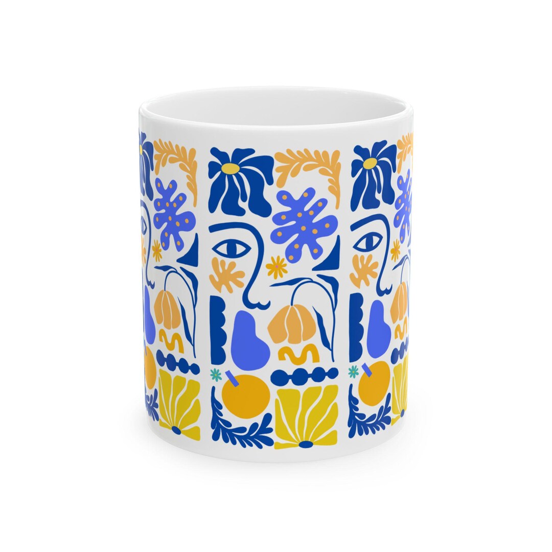 Artistic Ceramic Mug Modern Face Design, Unique Coffee Cup, Gift for ...