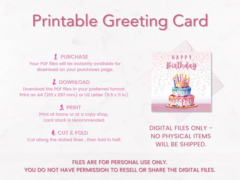 Printable Birthday Card - Etsy