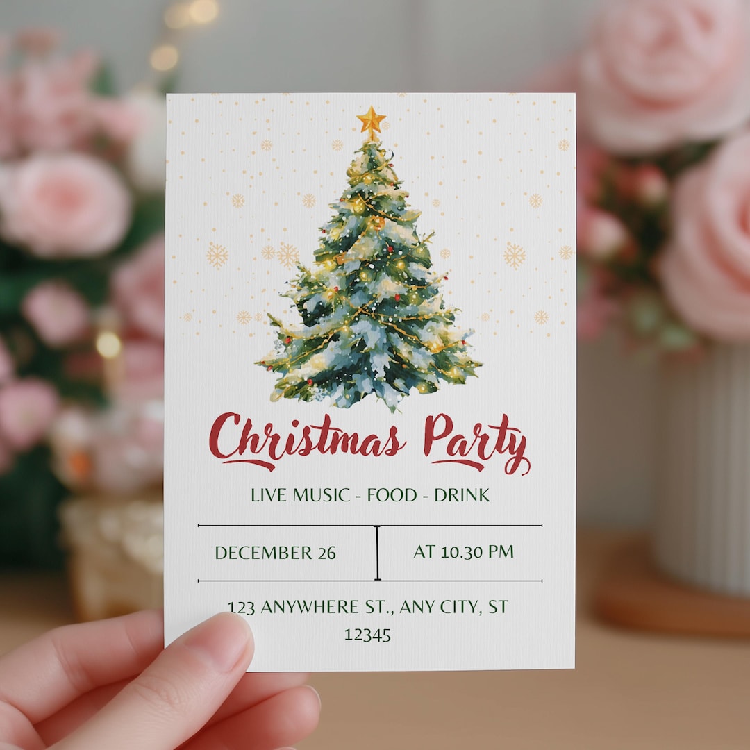 Editable Christmas Party Invitation, Holiday Celebration (canva ...
