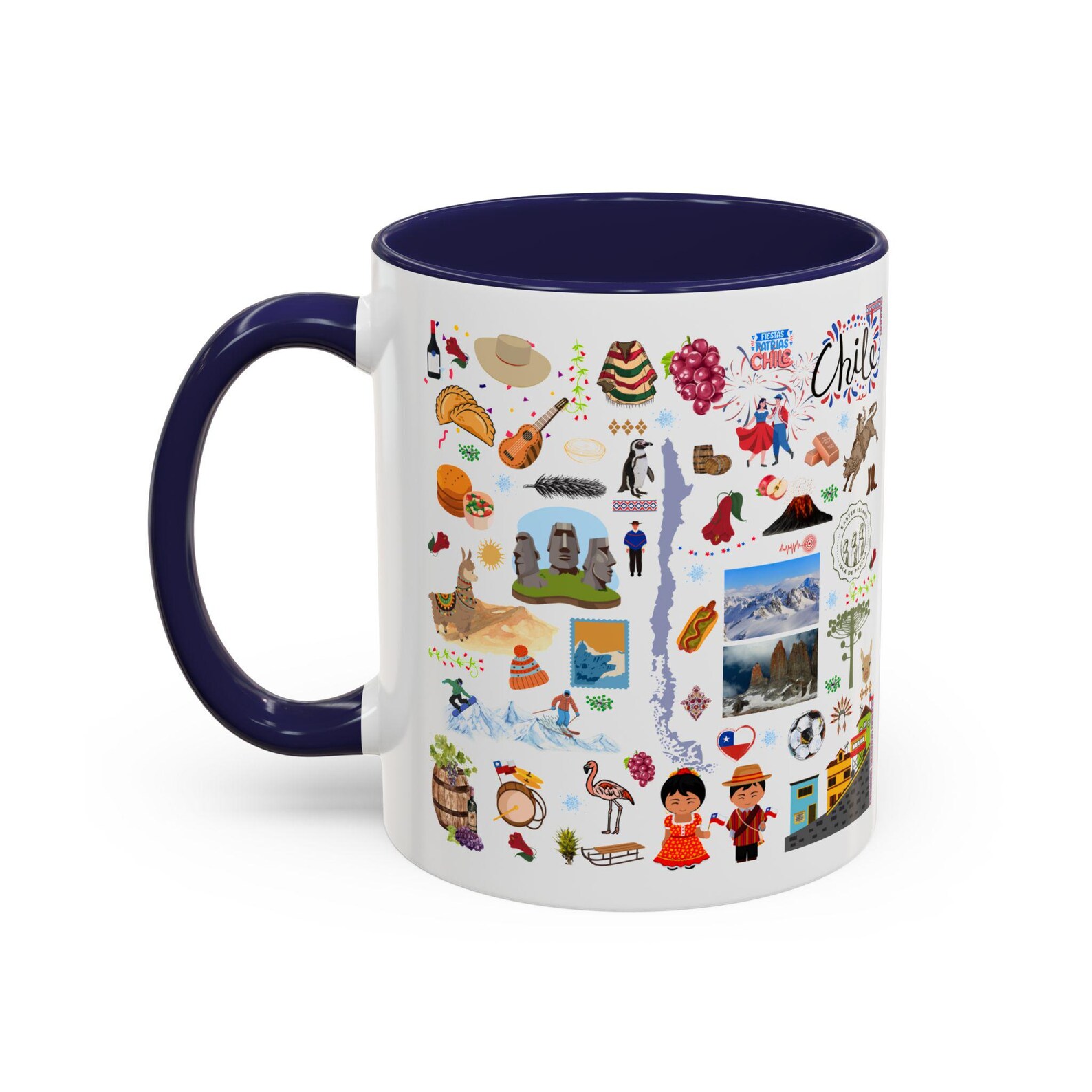 Chile Coffee Mug: Chilean Heritage Travel Souvenir - Etsy