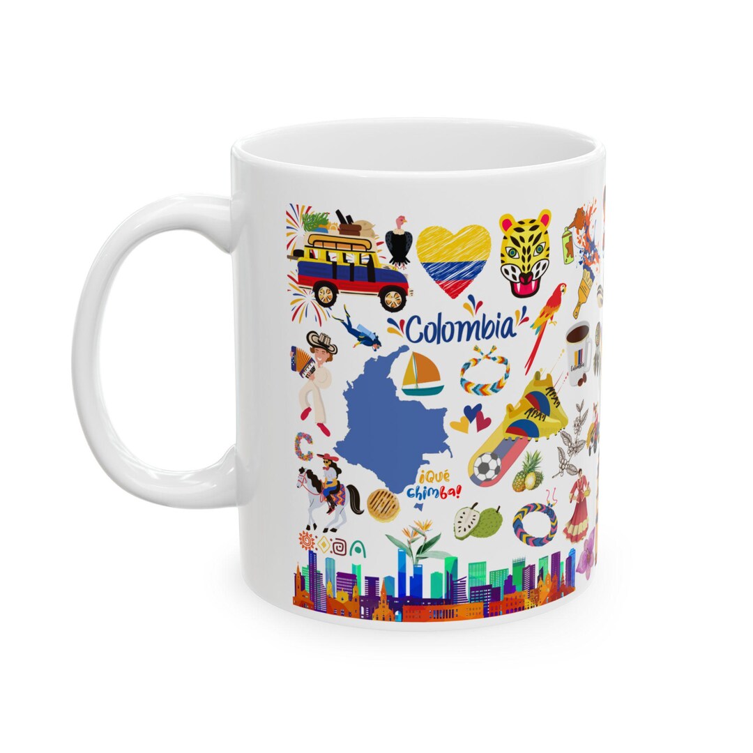 Colombia Inspired Ceramic Coffee Mug: Heritage Celebration Gift - Etsy