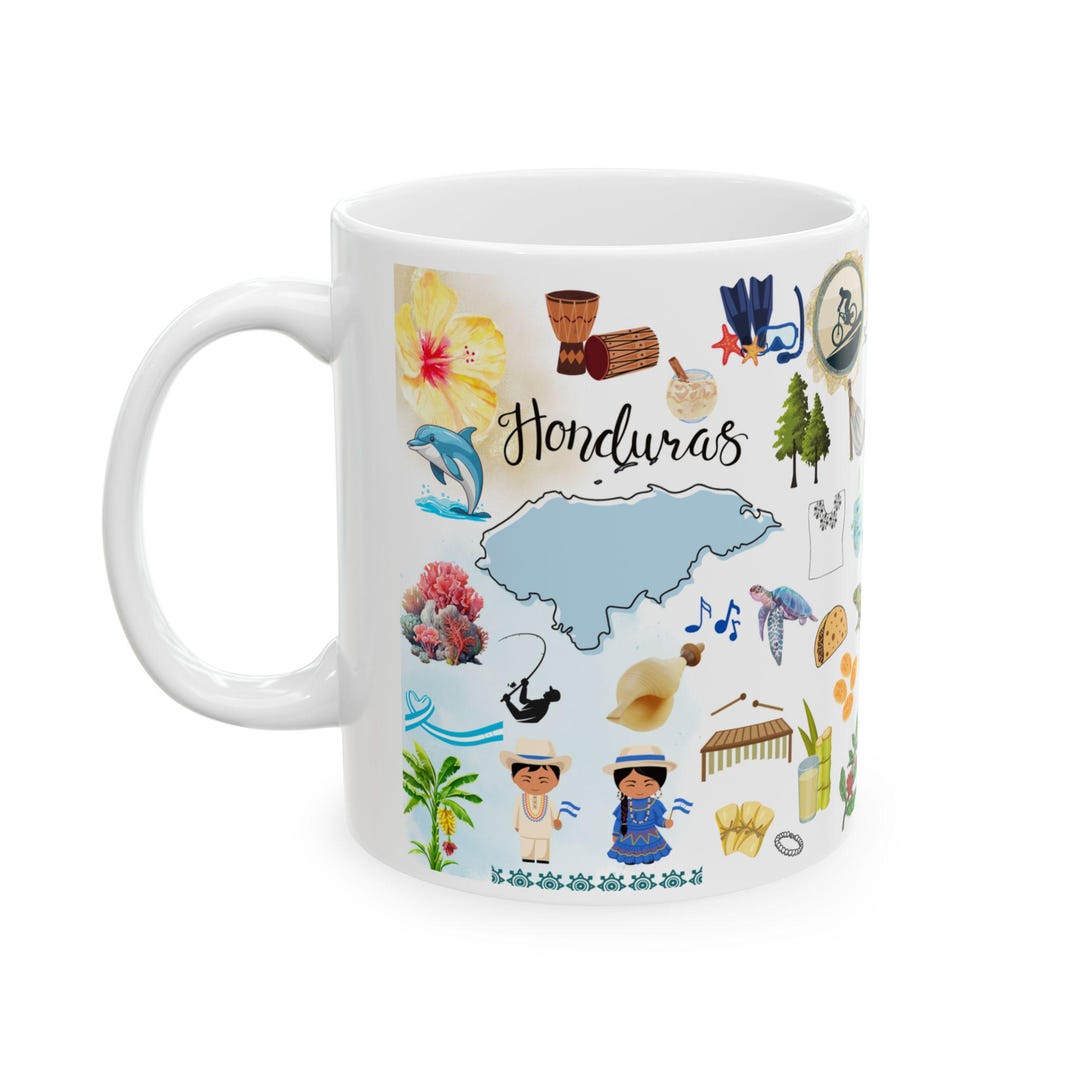 Honduras Inspired Coffee Mug, Honduran Stickers, Cup Gift, Ceramic Tea ...