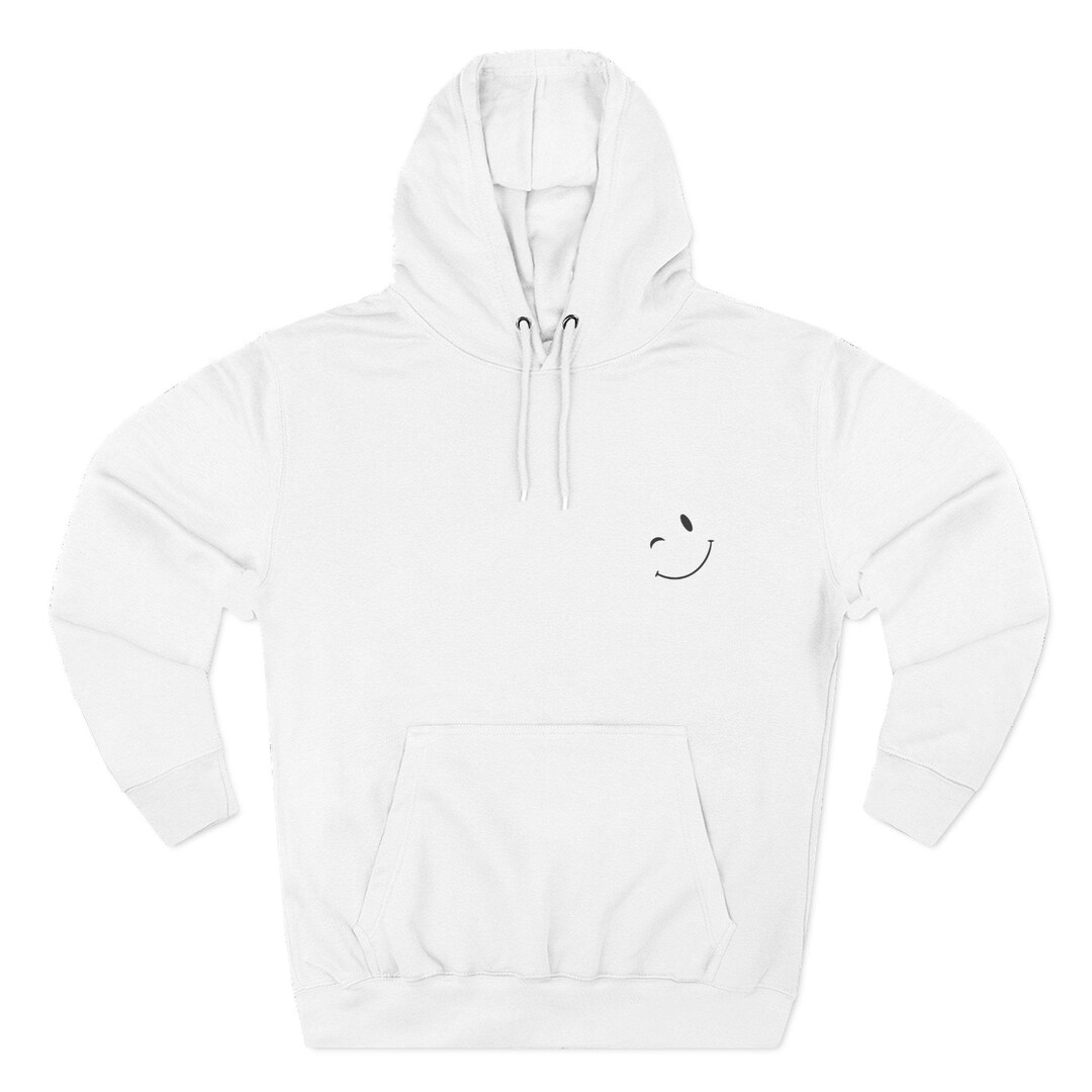 Smiley Face Fleece Hoodie: Cozy Unisex Pullover - Etsy