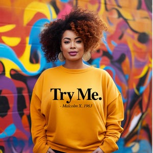 Malcolm X 'try Me' T-shirt: Black History Tee - Etsy