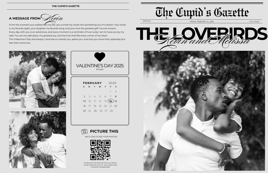 Custom Valentine's Day Newpaper Template and 2025 Graduation Newsletter ...