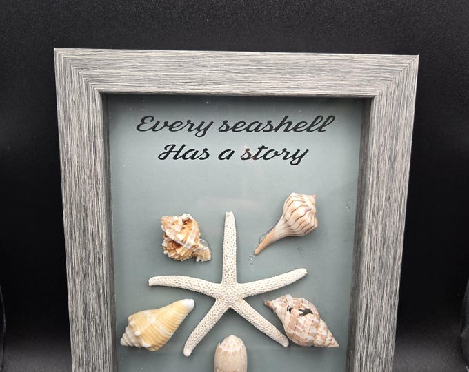 Sea Shell and Starfish Shadow Box Art 5 X 7 - Etsy