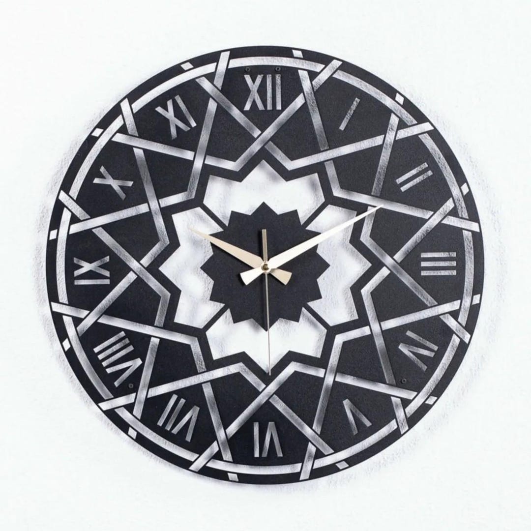 Lotus Star Metal Wall Clock: 3D Modern Home Decor - Etsy