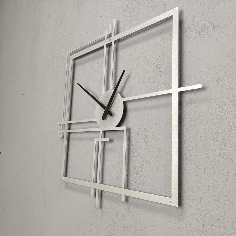 Square Querencia Metal Wall Clock – Silver, Black, Gold, Bronze, White ...