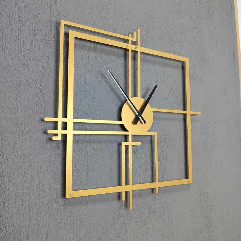 Square Querencia Metal Wall Clock – Silver, Black, Gold, Bronze, White ...