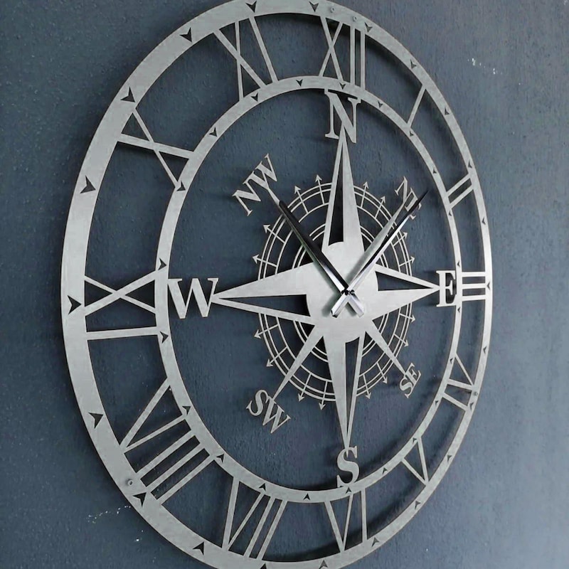 Silver Long Wall Clock - Etsy