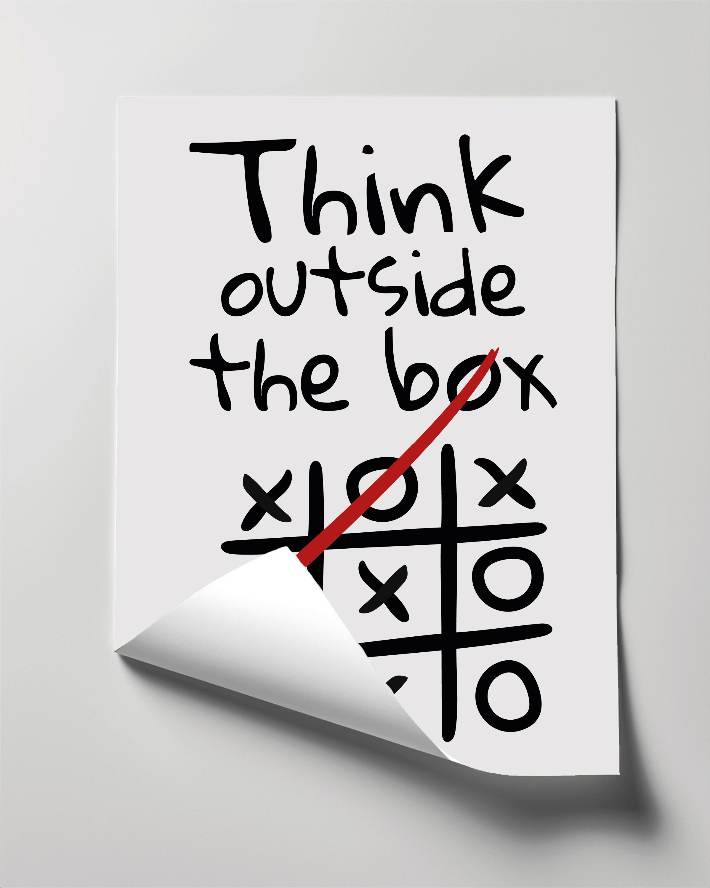 Think Outside the Box - Motivational Poster for Home or Office Decor ...