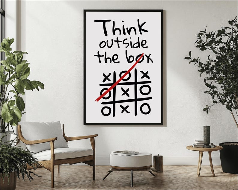 Think Outside the Box - Motivational Poster for Home or Office Decor ...