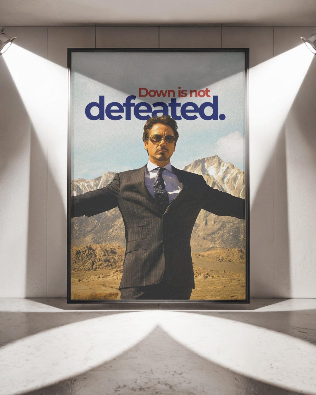 Down is Not Defeated - Motivational Robert Downey Jr Fan Art Poster ...