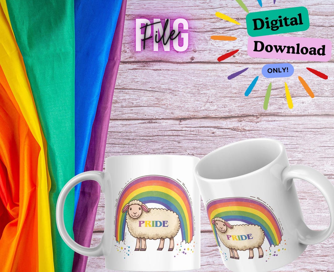 Pride Sheep PNG, LGBTQ Sublimation Clipart, Cute Sheep Pride Art ...