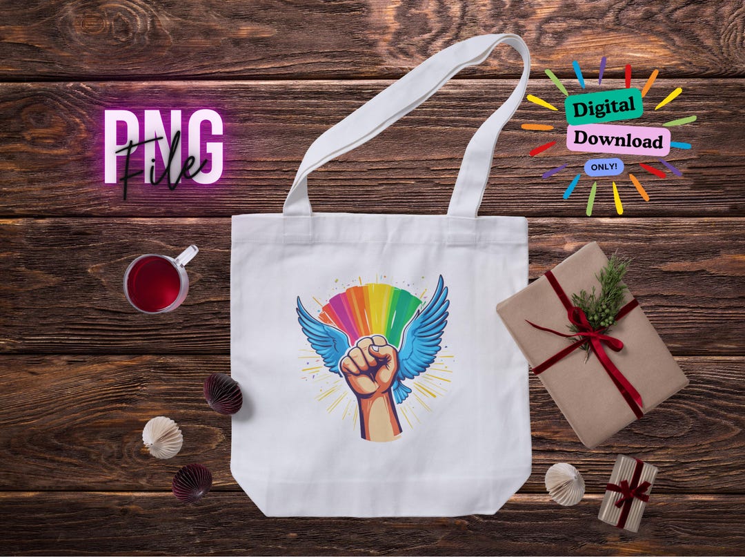 Rainbow Punch PNG, LGBTQ+ Pride Design, Digital Art for Tote Bags ...