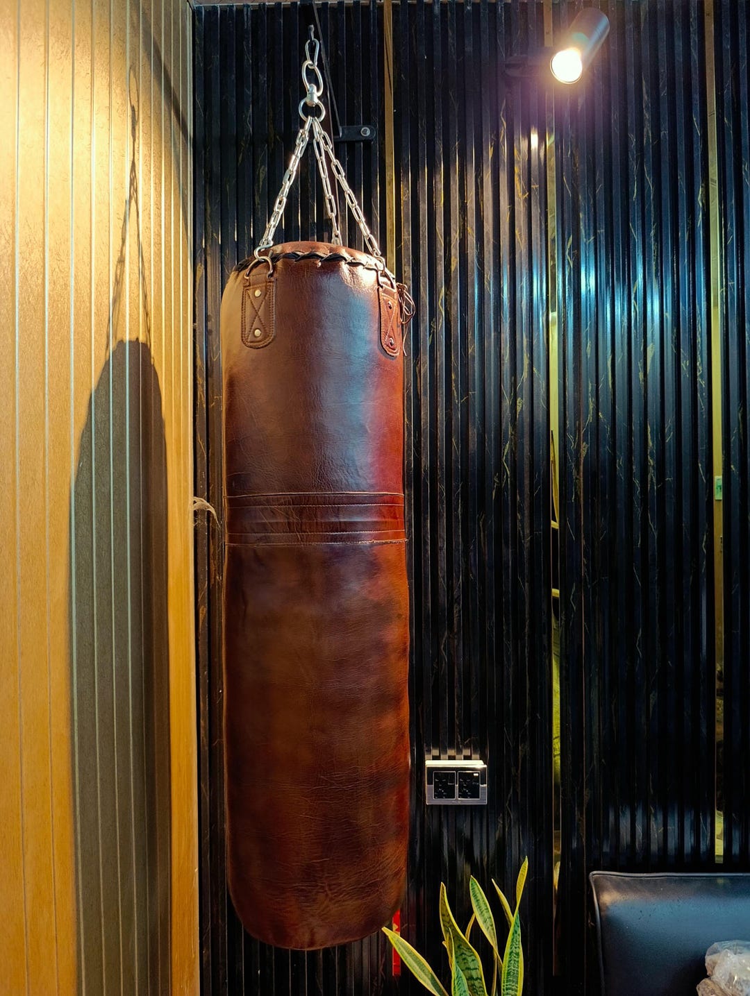 Vintage Brown Leather Heavy Punching Bag, Perfect for Heavy Intense ...