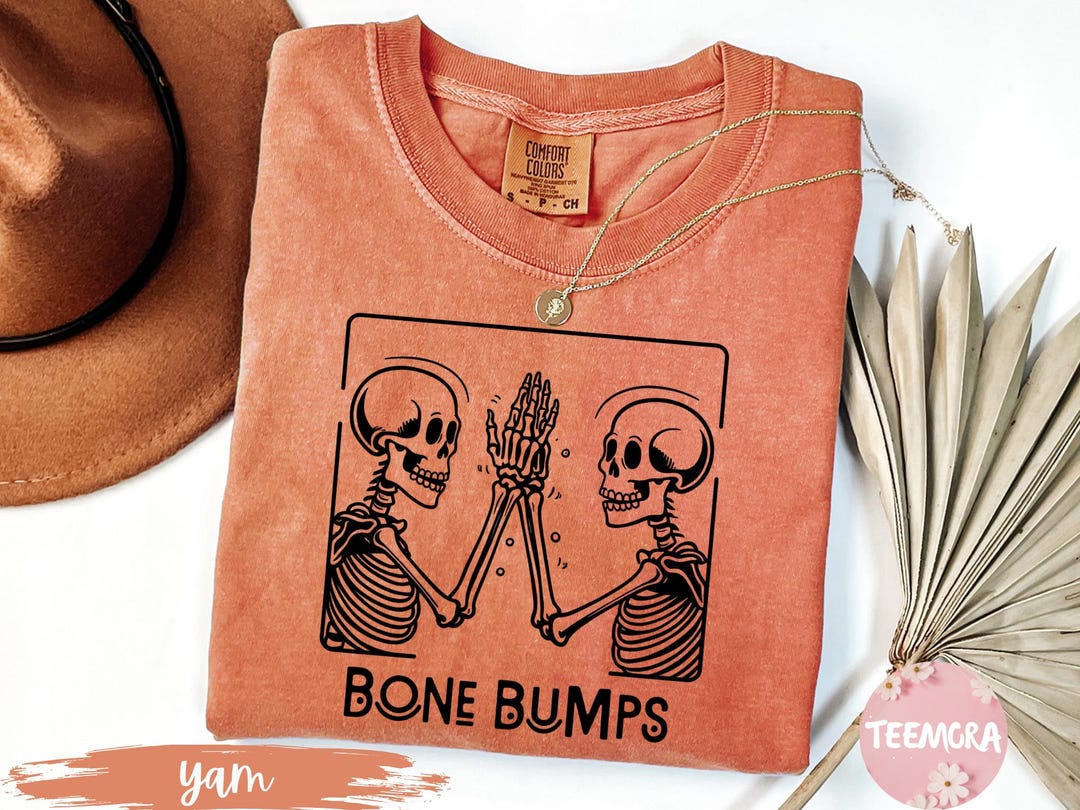 Comfort Colors Bone Bumps Skeleton Shirt, Funny Spooky Cute Halloween ...