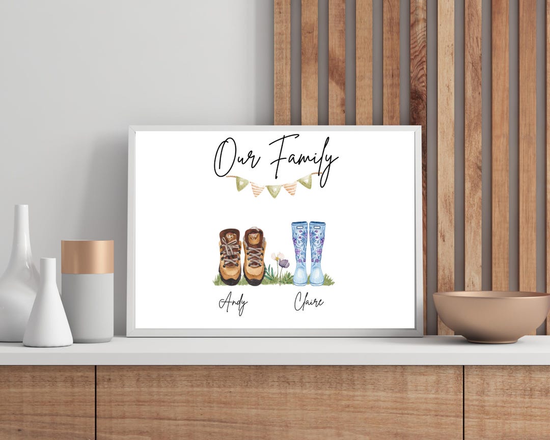 Personalized Family Name Print With Shoe Images - Custom Family Wall ...