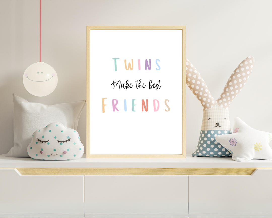 Twin Prints for Nursery - 20 Instant Download Prints - Cute & Modern ...