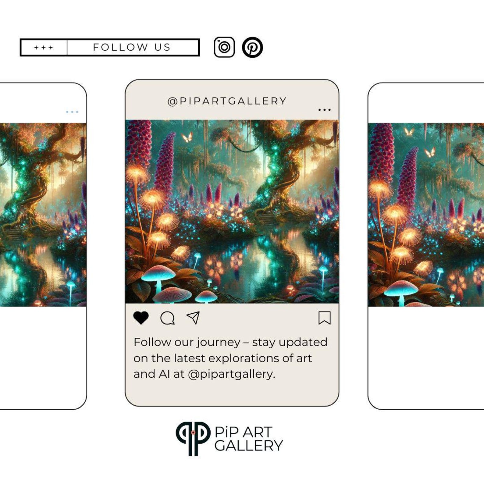 The Will-o'-the-wisp Enchanted Forest Wall Art | Mystical Tree & Fairy ...