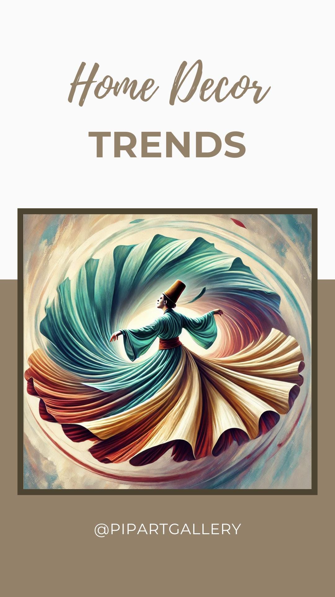 Whirling Dervish Spinning in the Light, Rumi Wall Art, Mystical Sufi ...