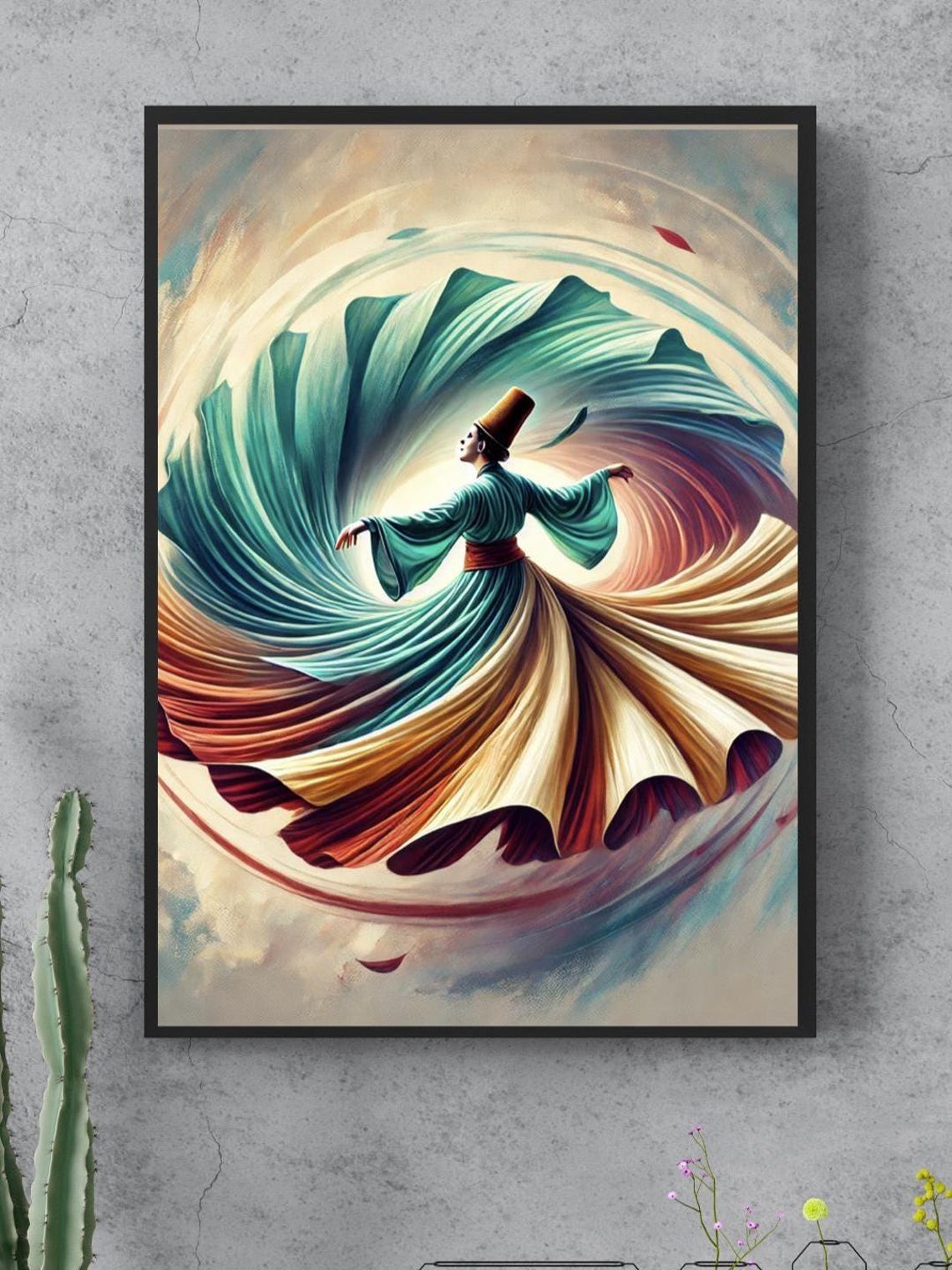 Whirling Dervish Spinning in the Light, Rumi Wall Art, Mystical Sufi ...
