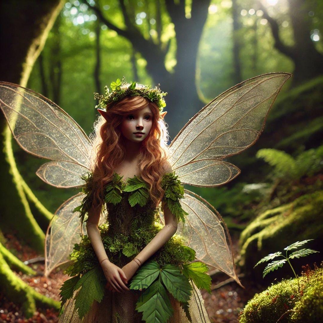 Enchanted Forest Fairy Digital Art | 2 Mystical Fairies | Fantasy Wall ...