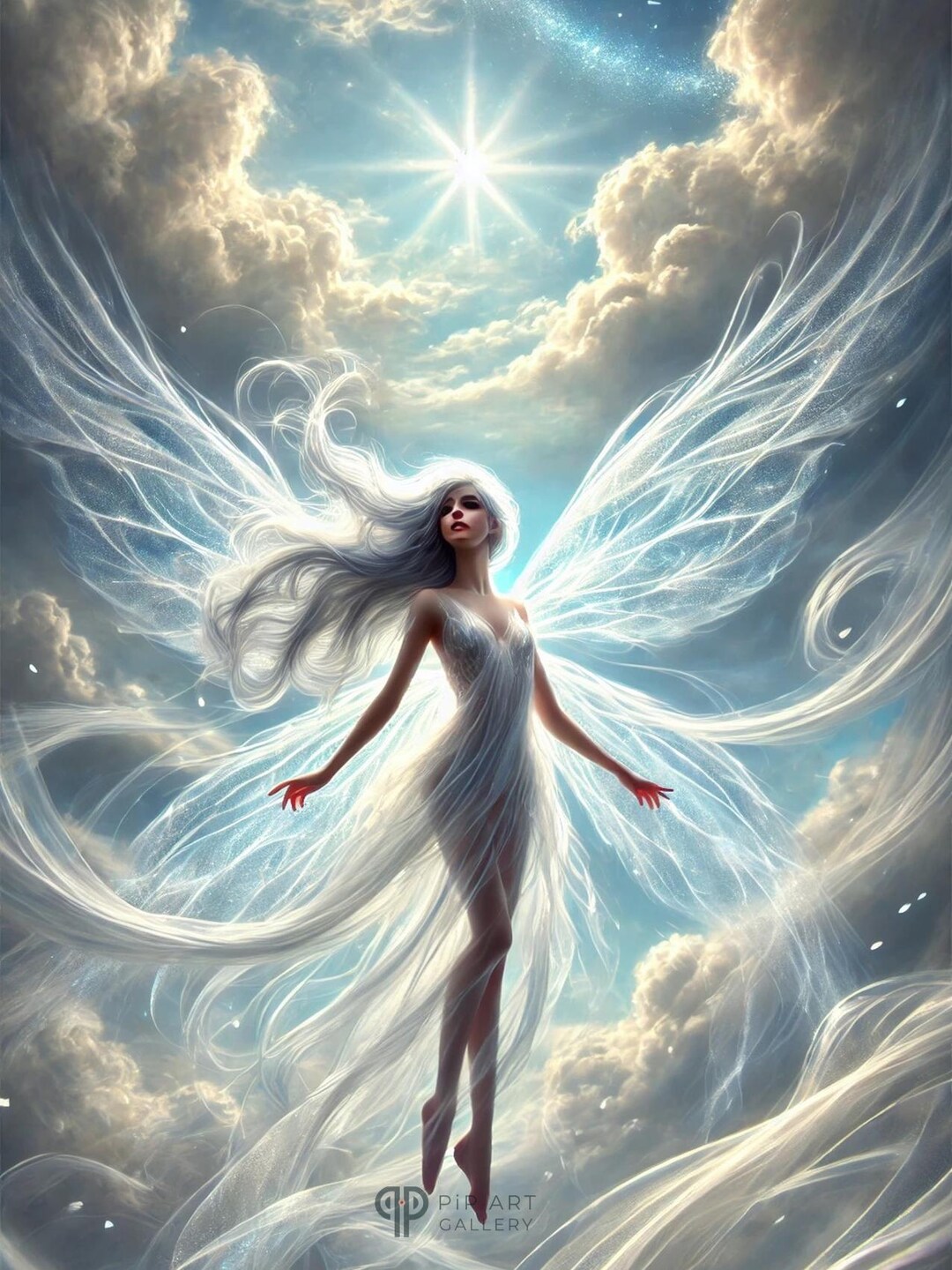 Ethereal Myth Sylph | Celestial Wind Spirit | Fantasy Print | Instant ...