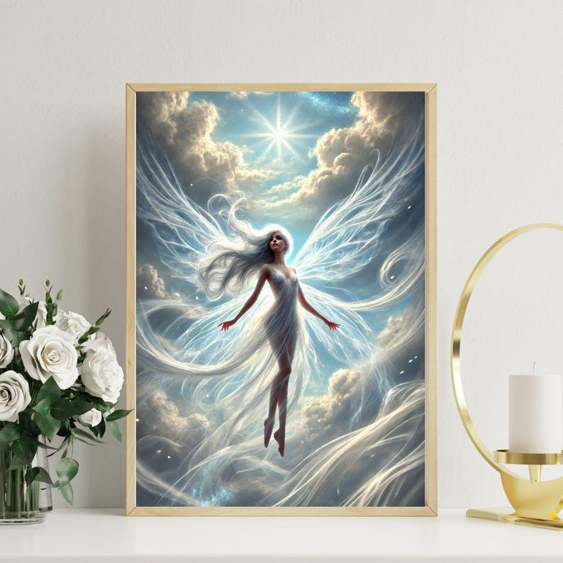 Ethereal Myth Sylph | Celestial Wind Spirit | Fantasy Print | Instant ...