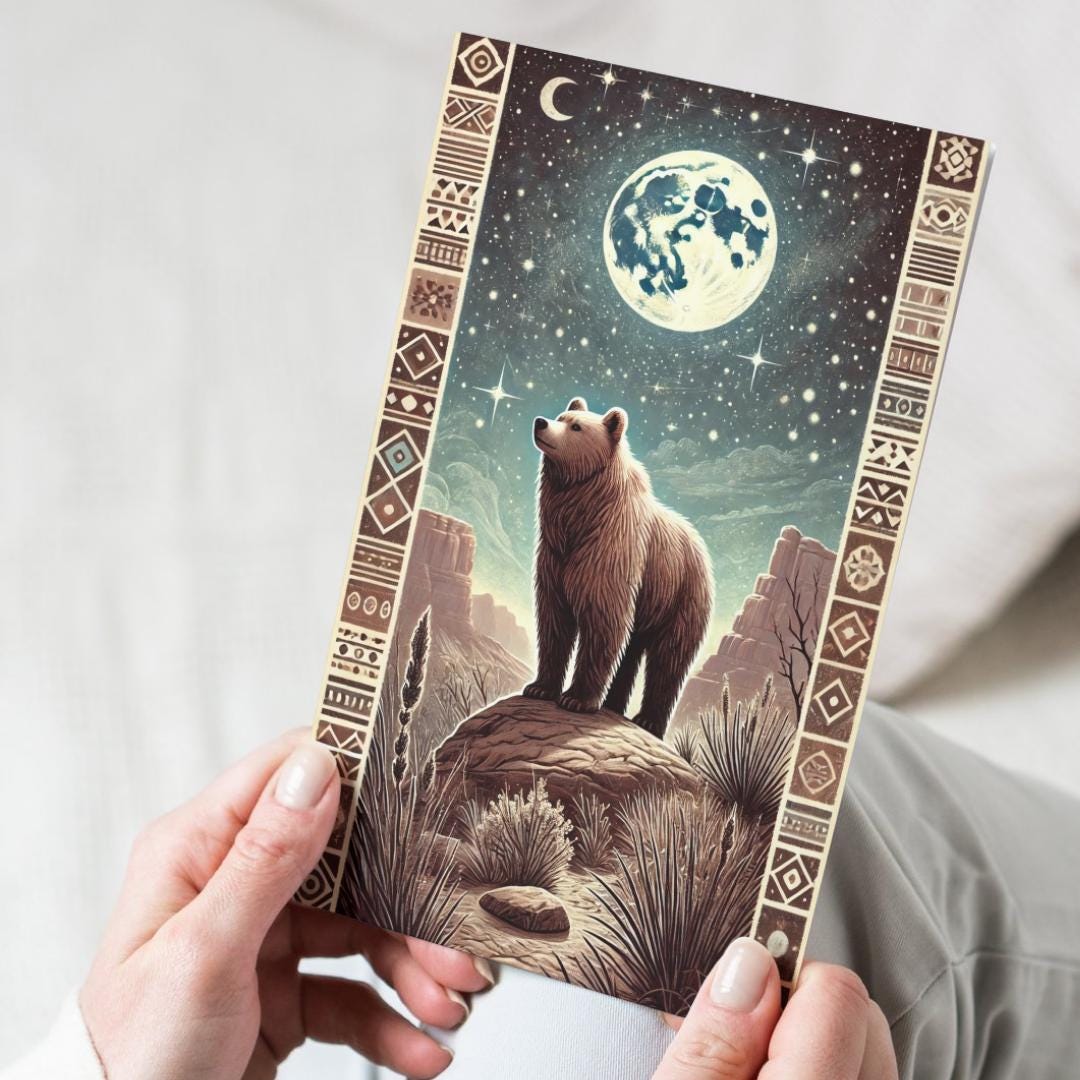 Native American Bear Spirit Greeting Card – Tribal Moon Art | Guardian ...