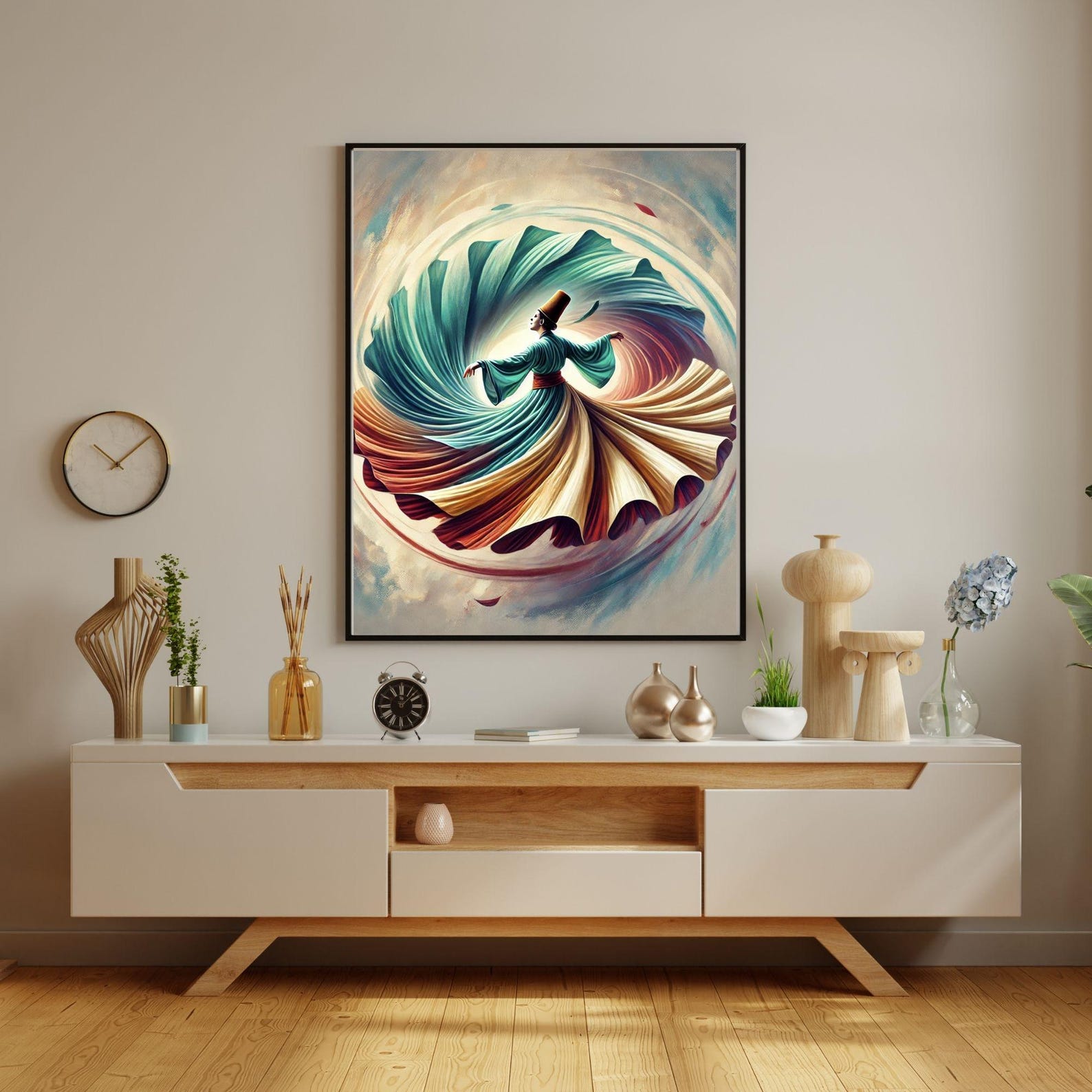 Whirling Dervish Spinning in the Light, Rumi Wall Art, Mystical Sufi ...