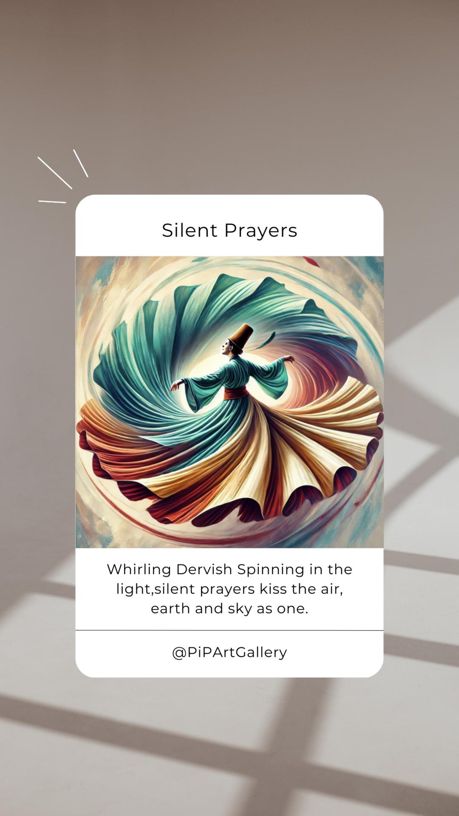 Whirling Dervish Spinning in the Light, Rumi Wall Art, Mystical Sufi ...