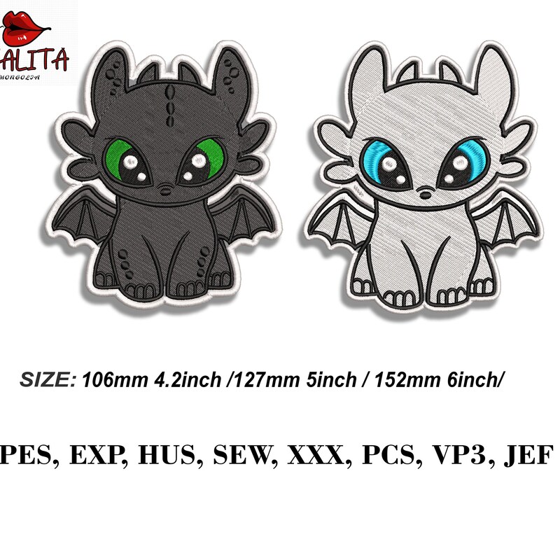 Toothless Embroidery - Etsy