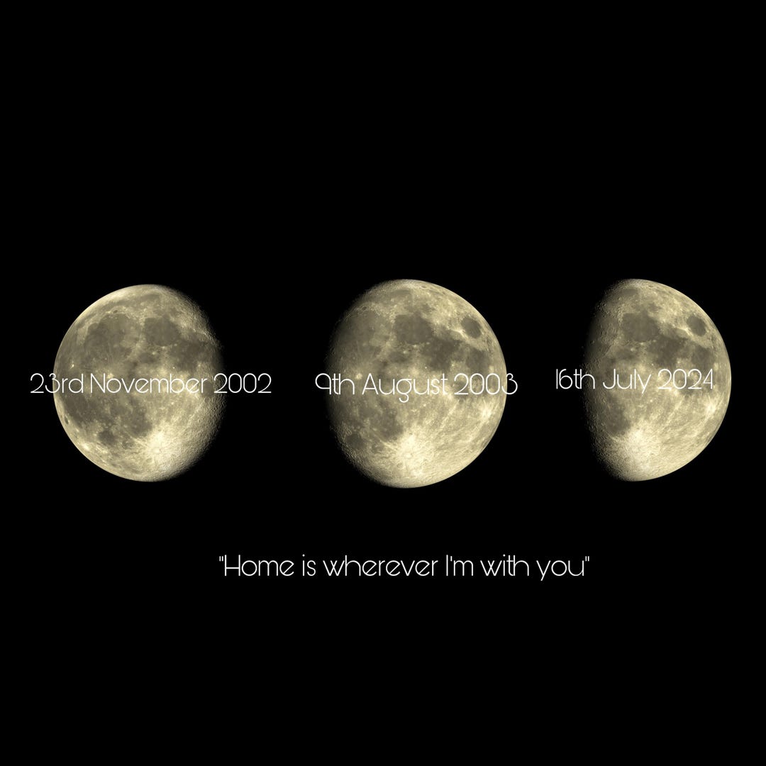 Family Moon Phase Digital Prints - Customised Moon Phases - Home Decor ...